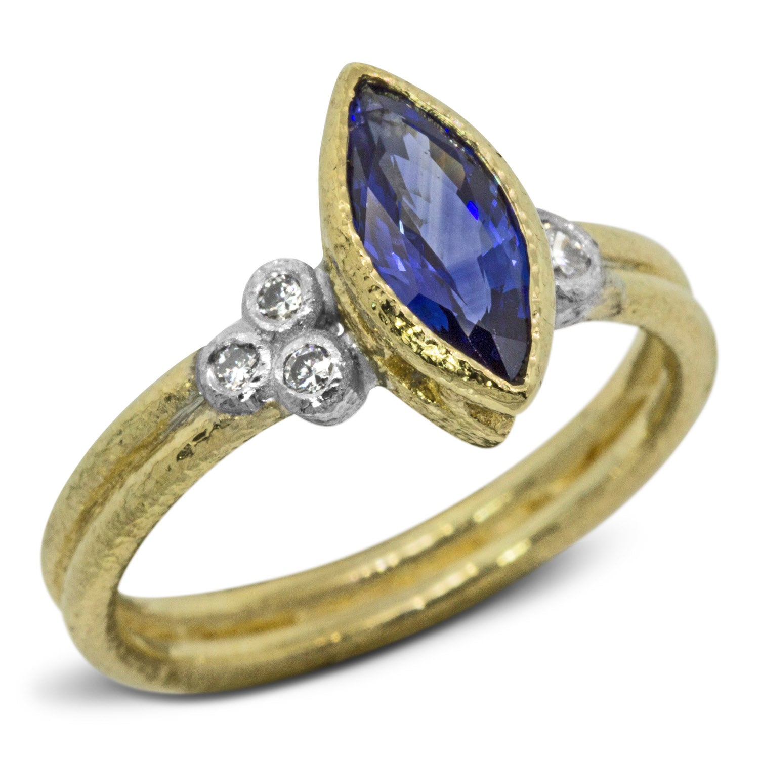 Custom Delicate Double Band with Marquise Tanzanite – Rona Fisher Jewelry